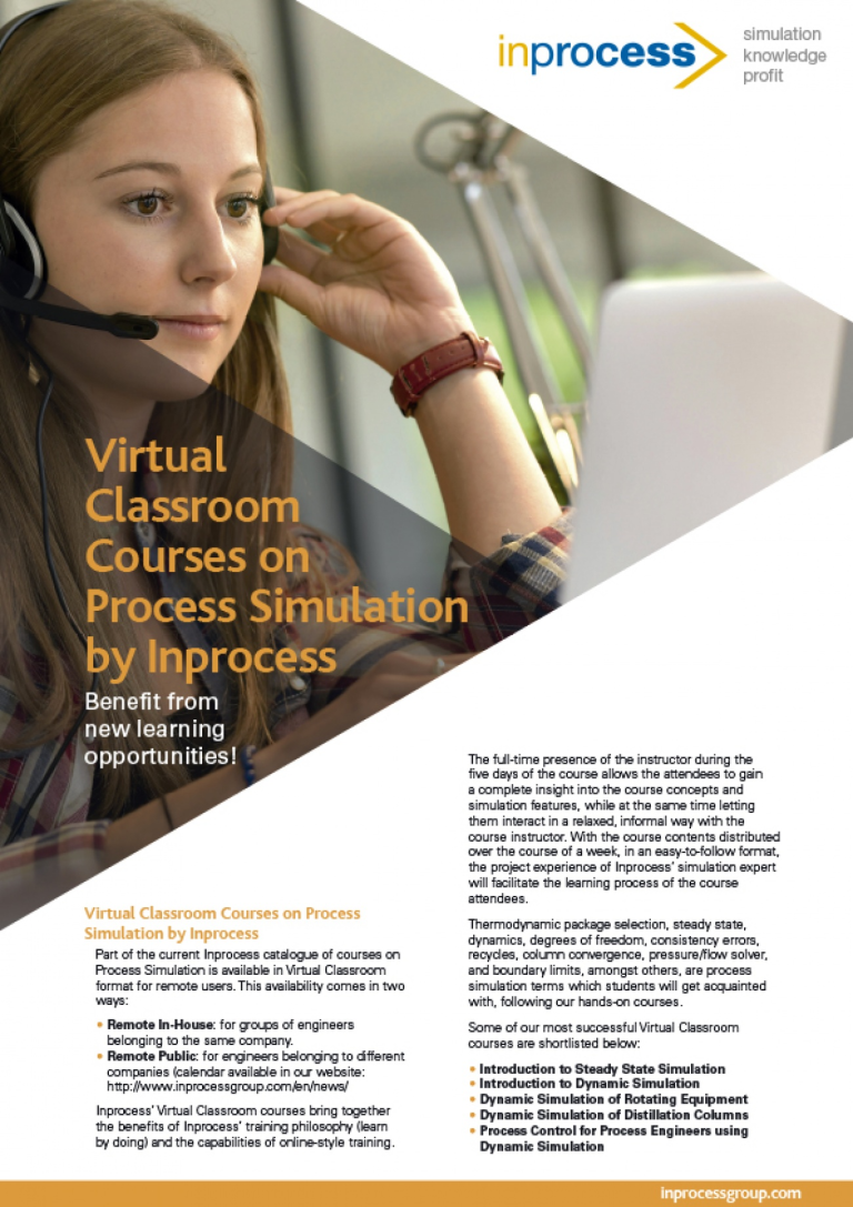 Virtual Classroom Courses on Process Simulation - Inprocess